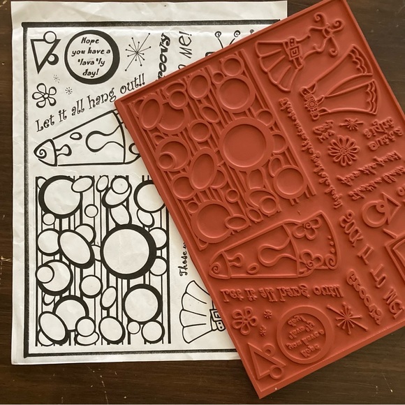 Scrapbook | Office | Groovy Unmounted Rubber Stamp Sheet | Poshmark